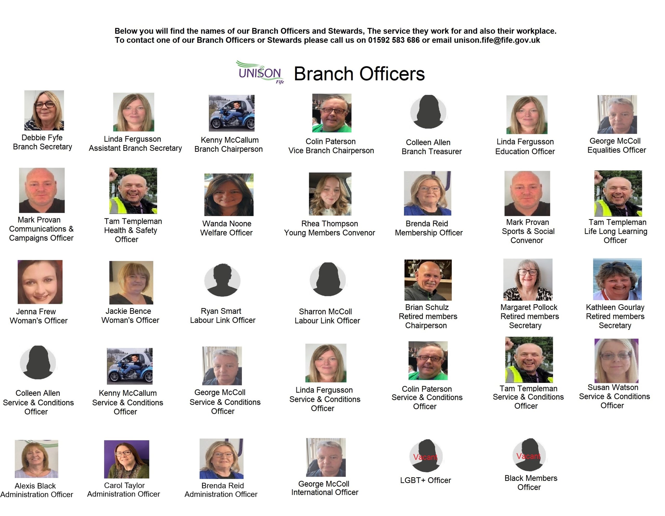 Updated List of Branch Officers & Stewards - Unison